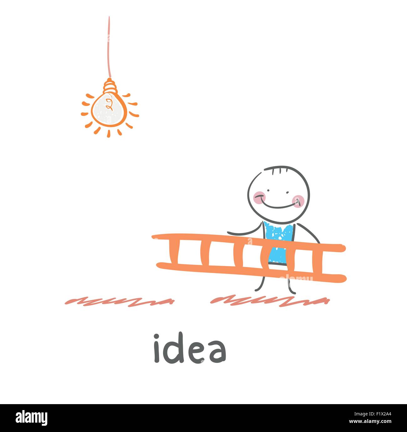 idea. Fun cartoon style illustration. The situation of life Stock ...