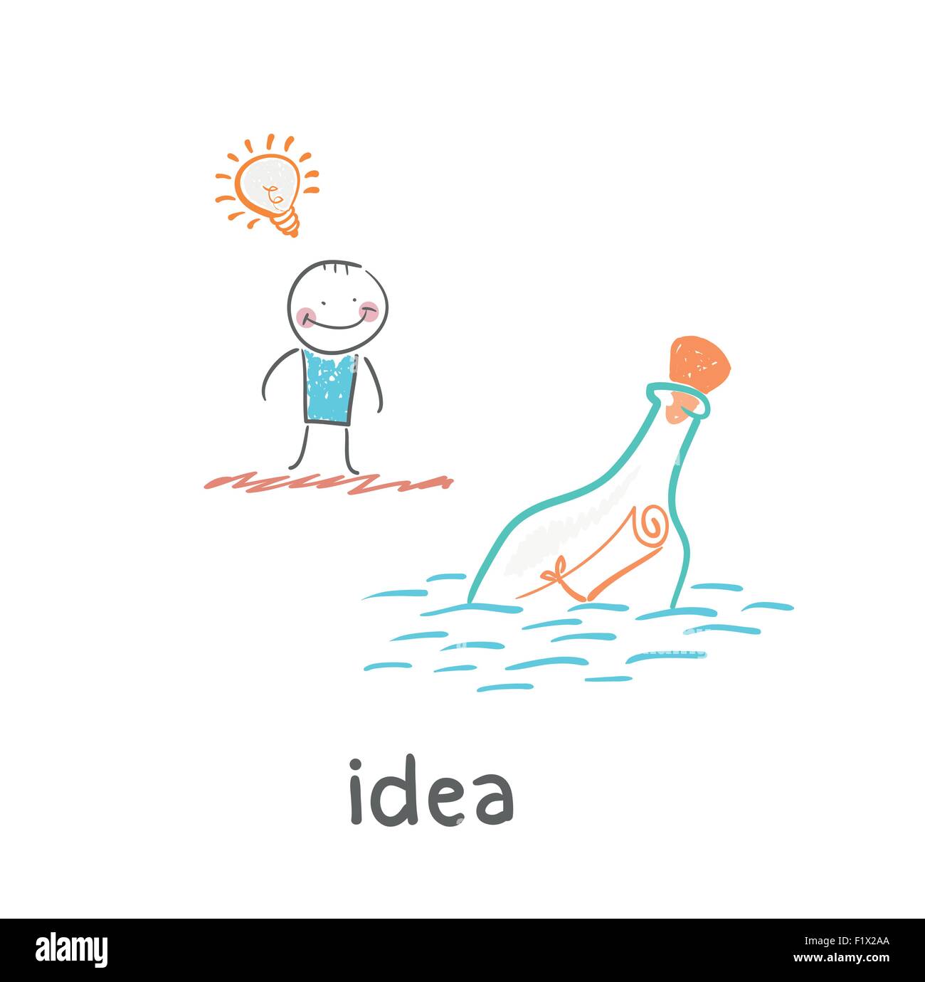 idea. Fun cartoon style illustration. The situation of life Stock ...