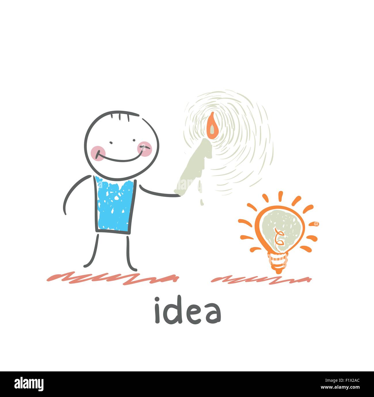 idea. Fun cartoon style illustration. The situation of life Stock ...