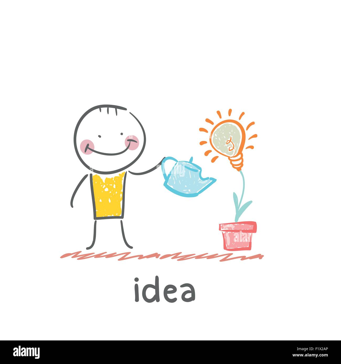 idea. Fun cartoon style illustration. The situation of life Stock ...