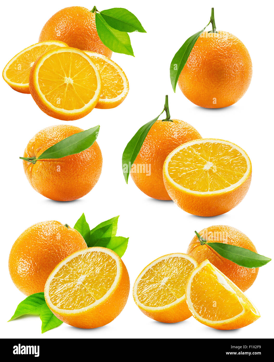 set of oranges isolated on the white background Stock Photo - Alamy