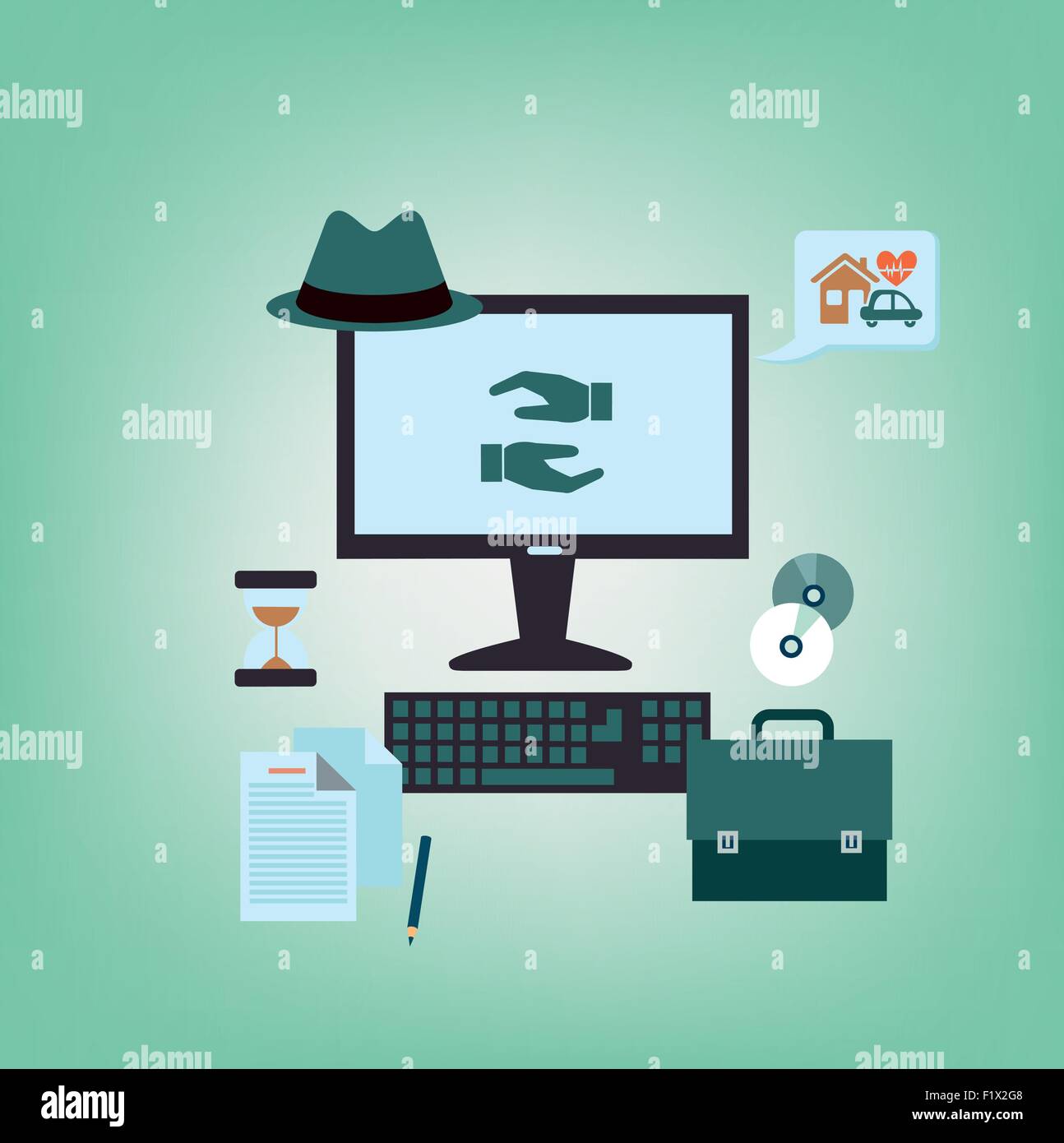 Working table of an insurance agent Stock Vector Image & Art - Alamy