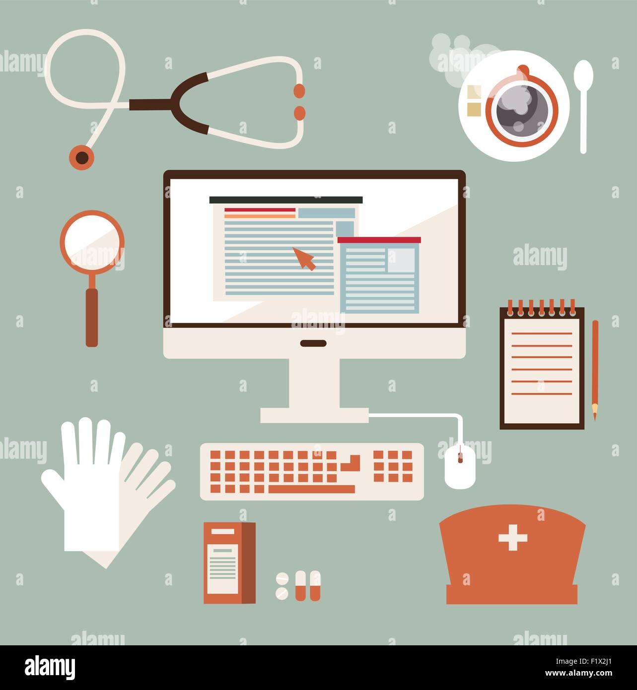 Desk Doctor illustration Stock Vector Image & Art - Alamy