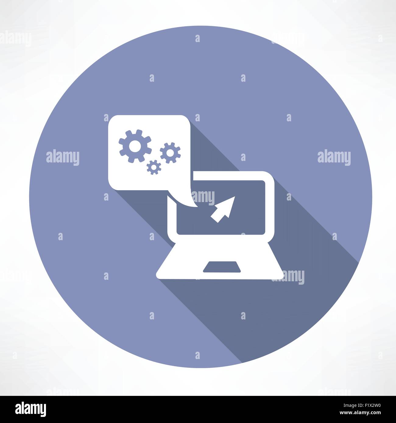 Gear cogs flying out of laptop screen tune up or settings application ...