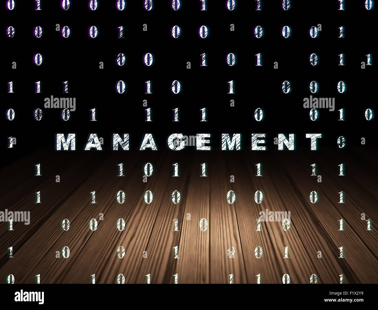 Finance concept: Management in grunge dark room Stock Photo - Alamy