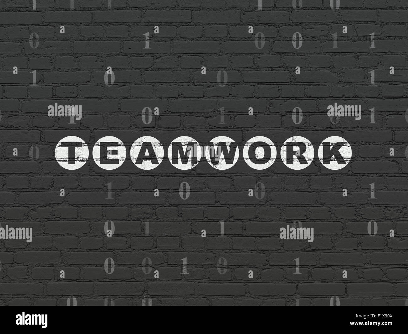 Business concept: Teamwork on wall background Stock Photo - Alamy