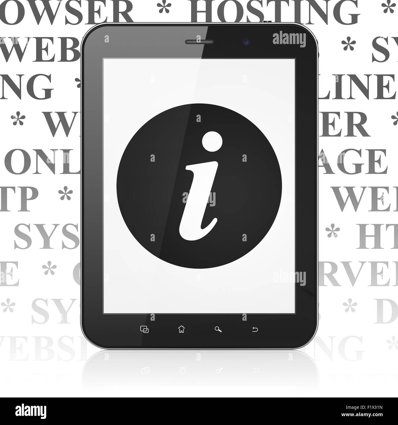 Web design concept: Tablet Computer with Information on display Stock ...