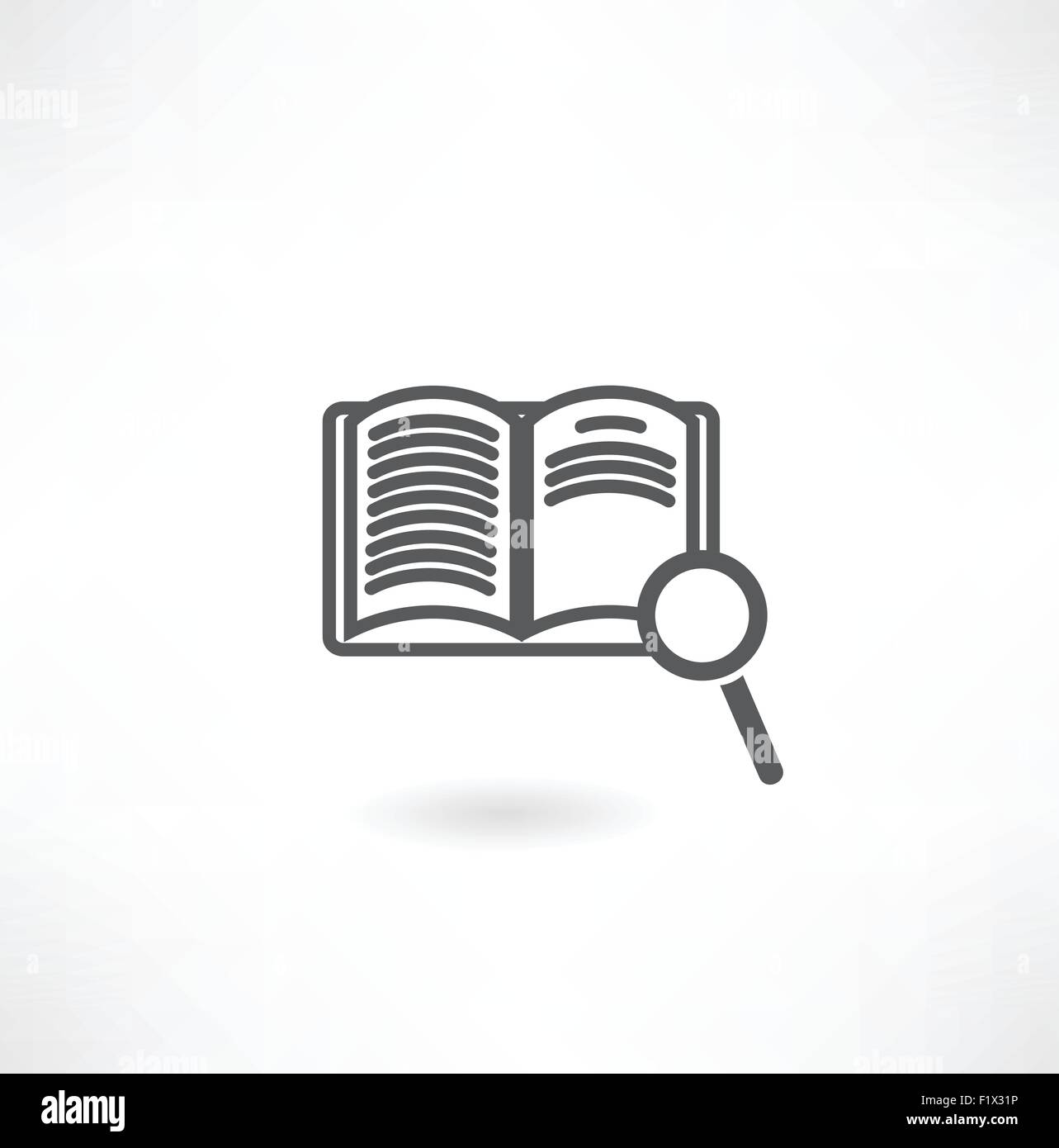 Open book and magnifying glass Stock Vector Image & Art - Alamy