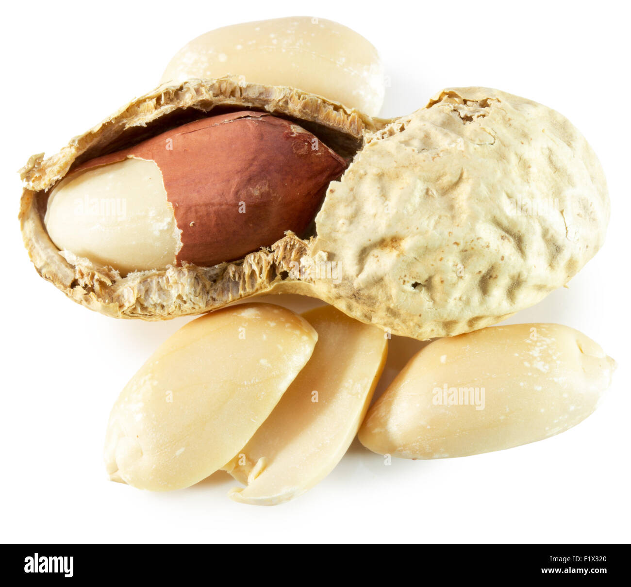 peanuts in shell isolated on a white background Stock Photo - Alamy