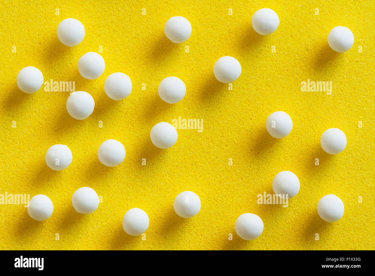 Overhead view of homeopathic pills (made from inert substance - sugar ...