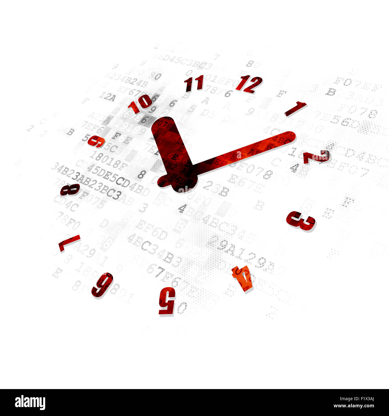 Timeline concept: Clock on Digital background Stock Photo - Alamy