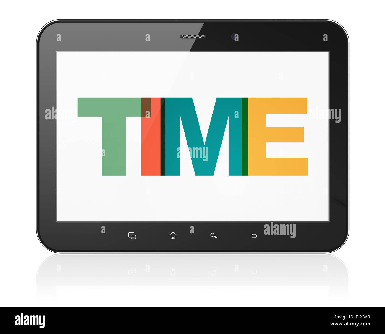 Timeline concept: Tablet Computer with Time on display Stock Photo - Alamy