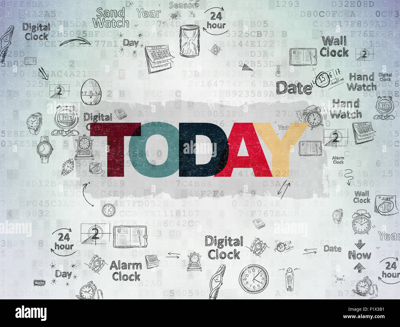 Time concept: Today on Digital Paper background Stock Photo - Alamy
