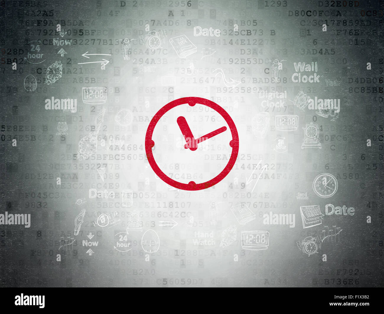 Timeline concept: Clock on Digital Paper background Stock Photo - Alamy
