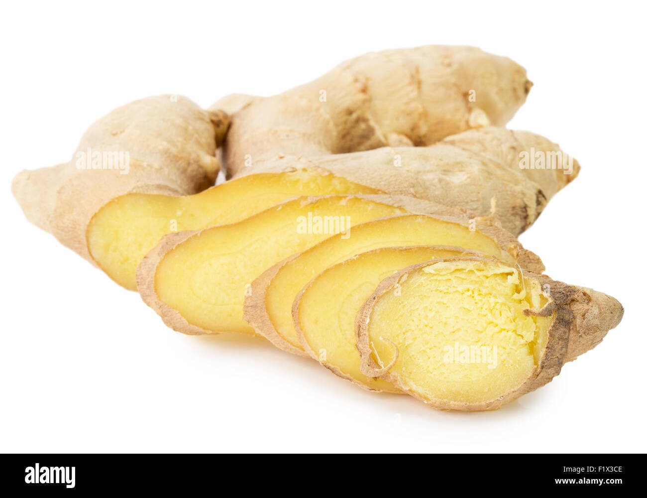 ginger slices isolated on a white background Stock Photo - Alamy