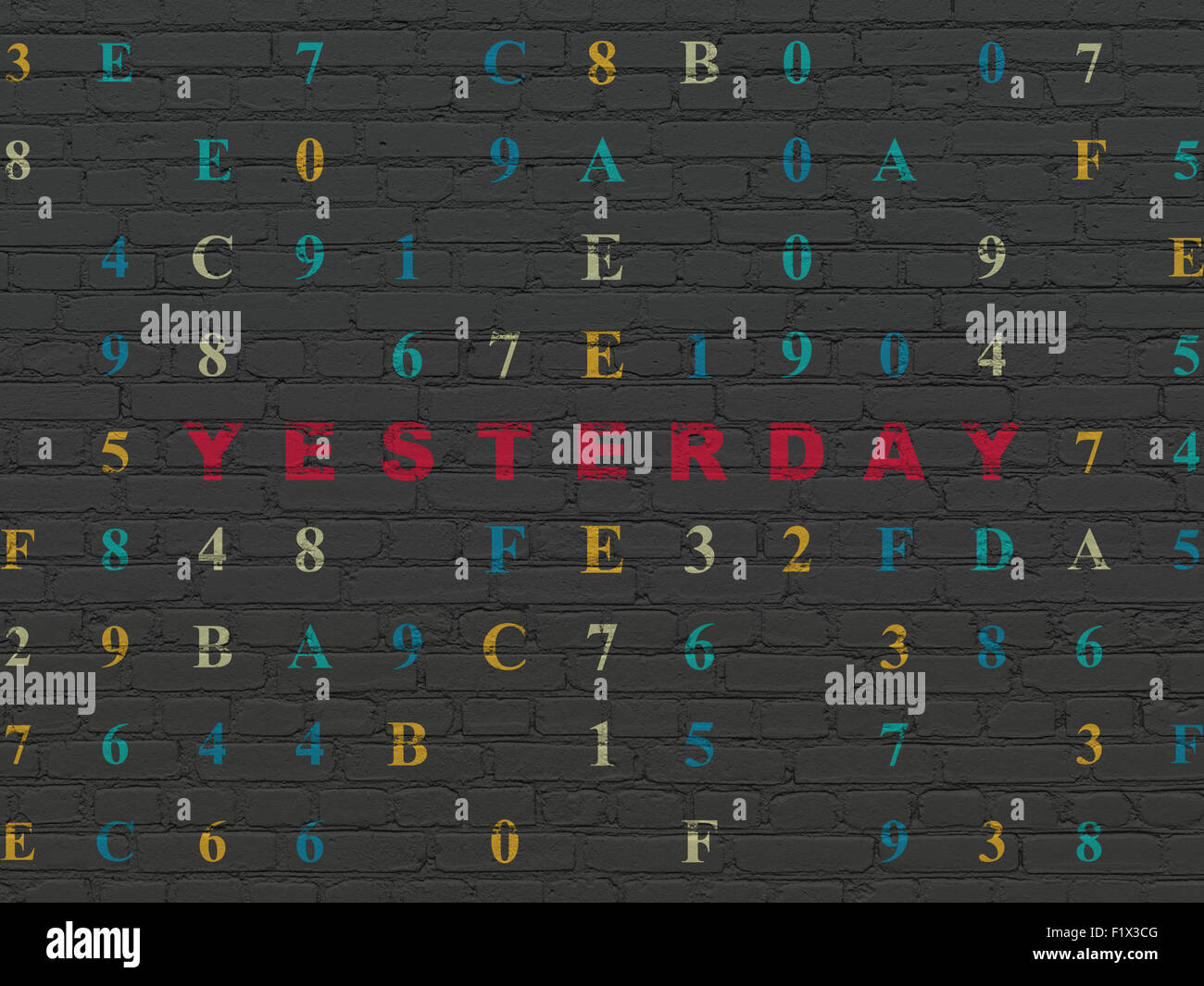 Time concept: Yesterday on wall background Stock Photo - Alamy