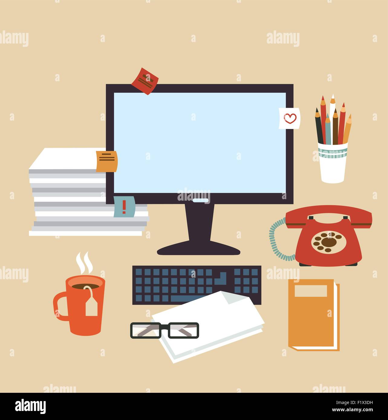 Secretary Desk illustration Stock Vector Image & Art - Alamy