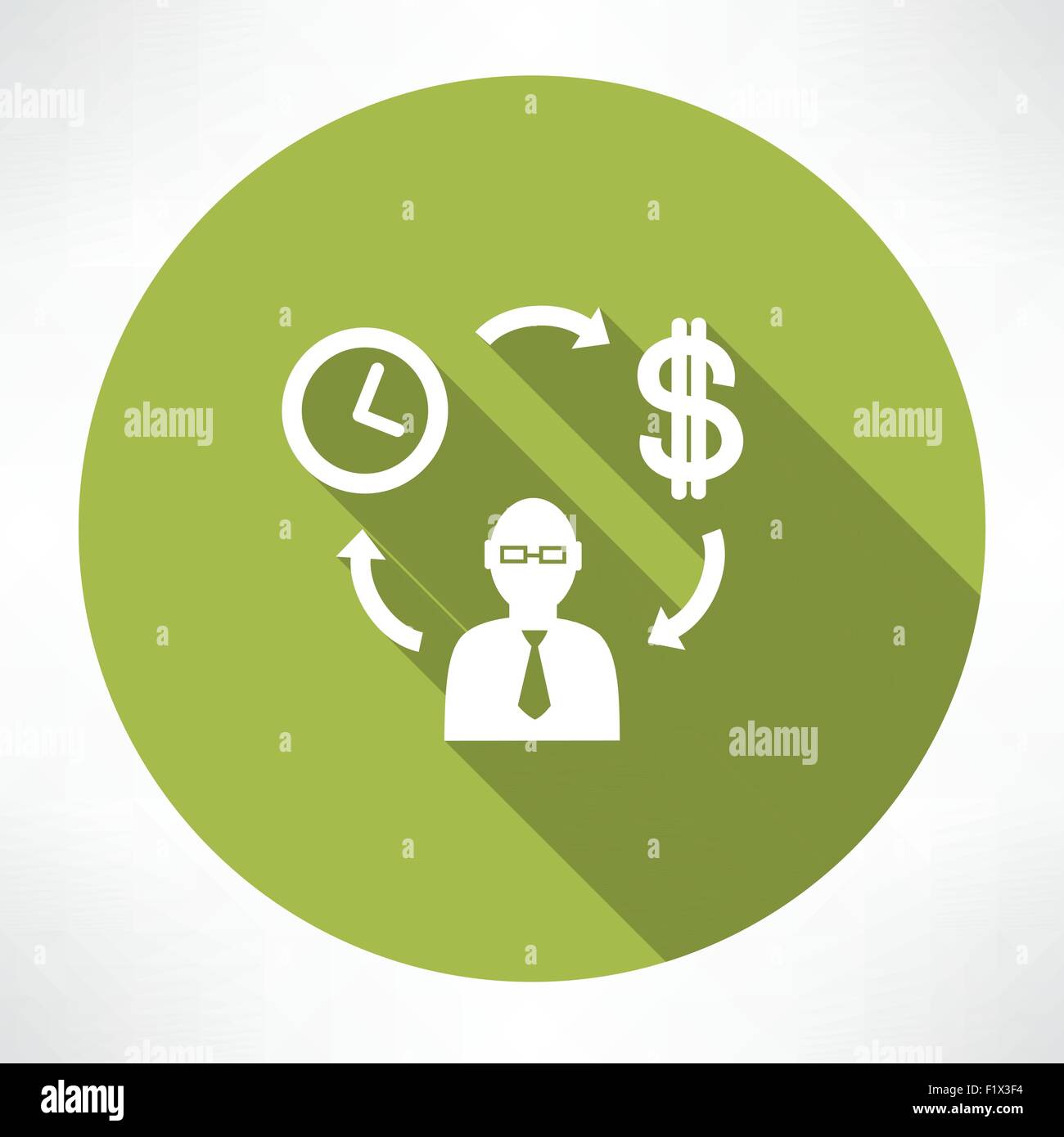 Time exchange to money. Flat modern style vector illustration Stock ...