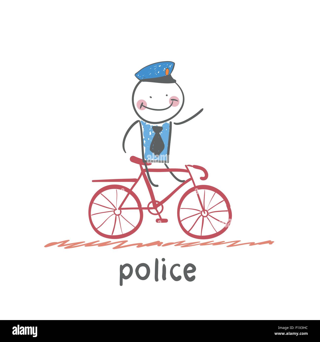 police. Fun cartoon style illustration. The situation of life Stock ...