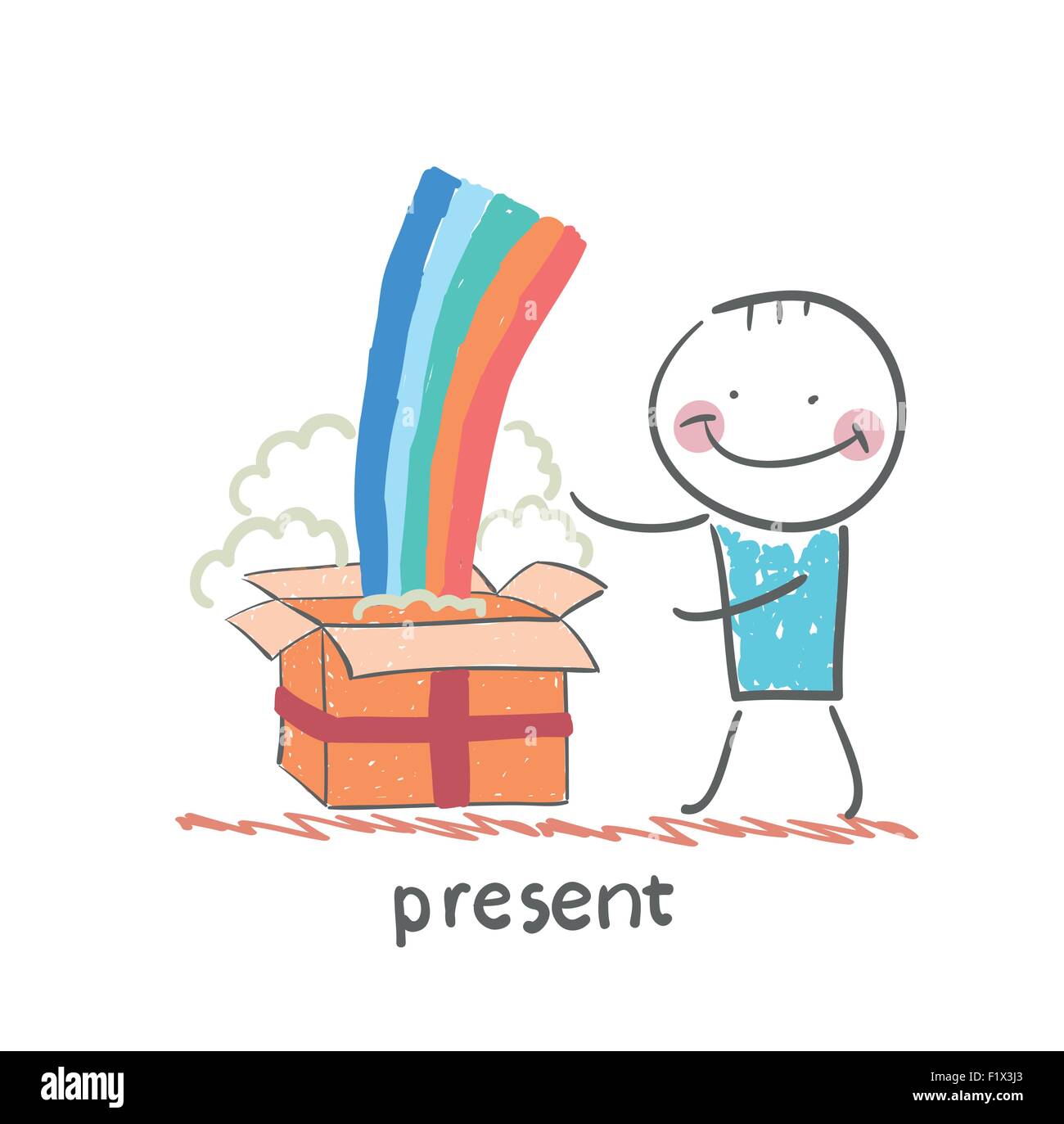 man received a gift with a rainbow Stock Vector Image & Art - Alamy