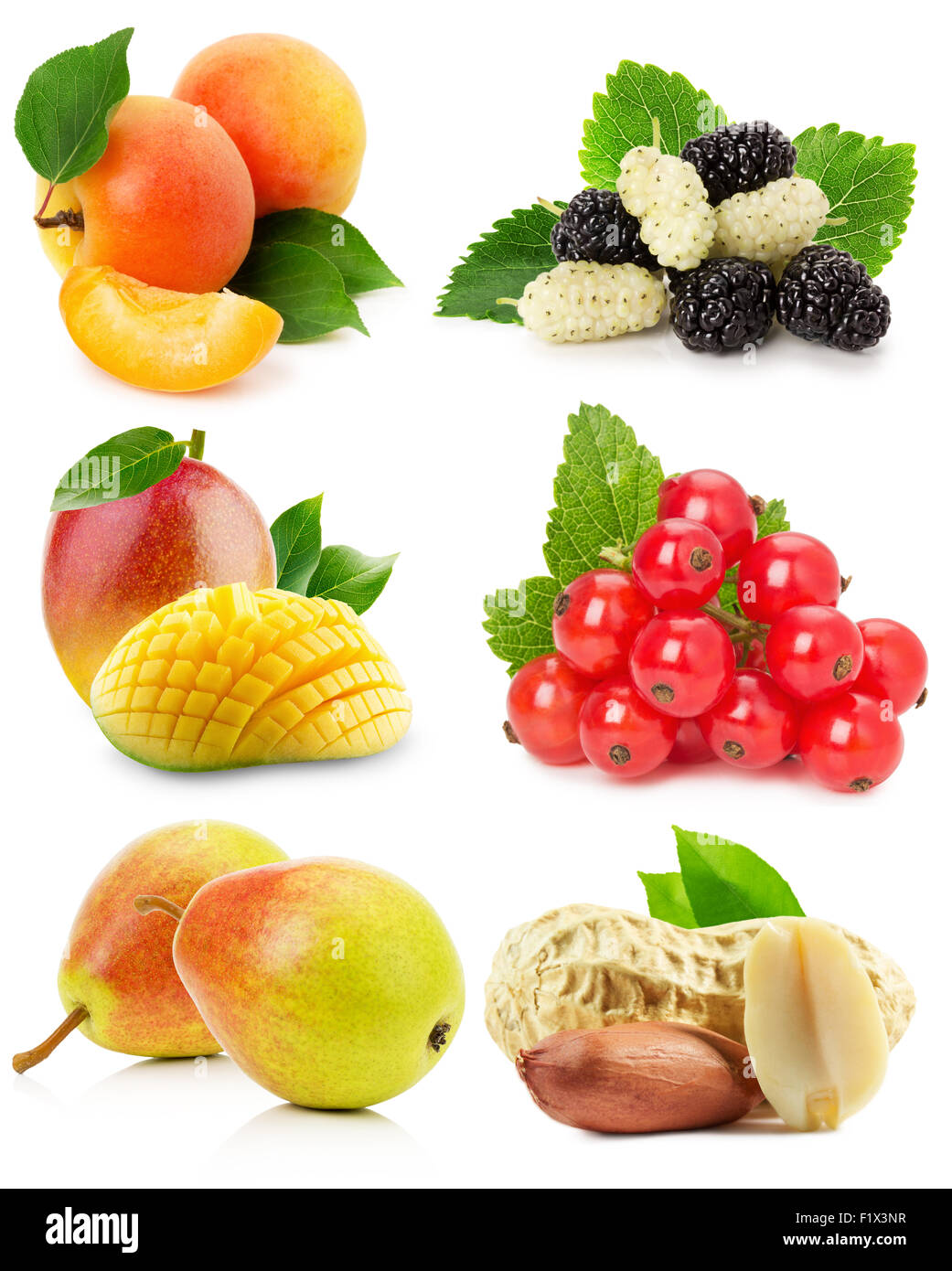 collection of fruits isolated on the white background Stock Photo - Alamy