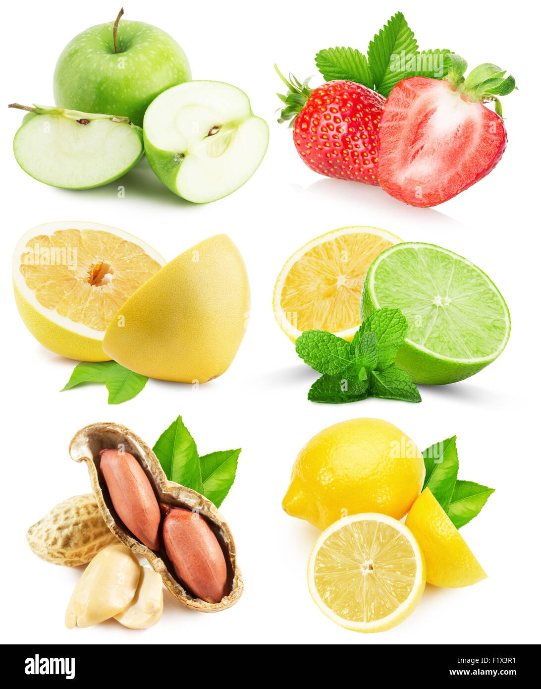 collection of fruits isolated on the white background Stock Photo - Alamy