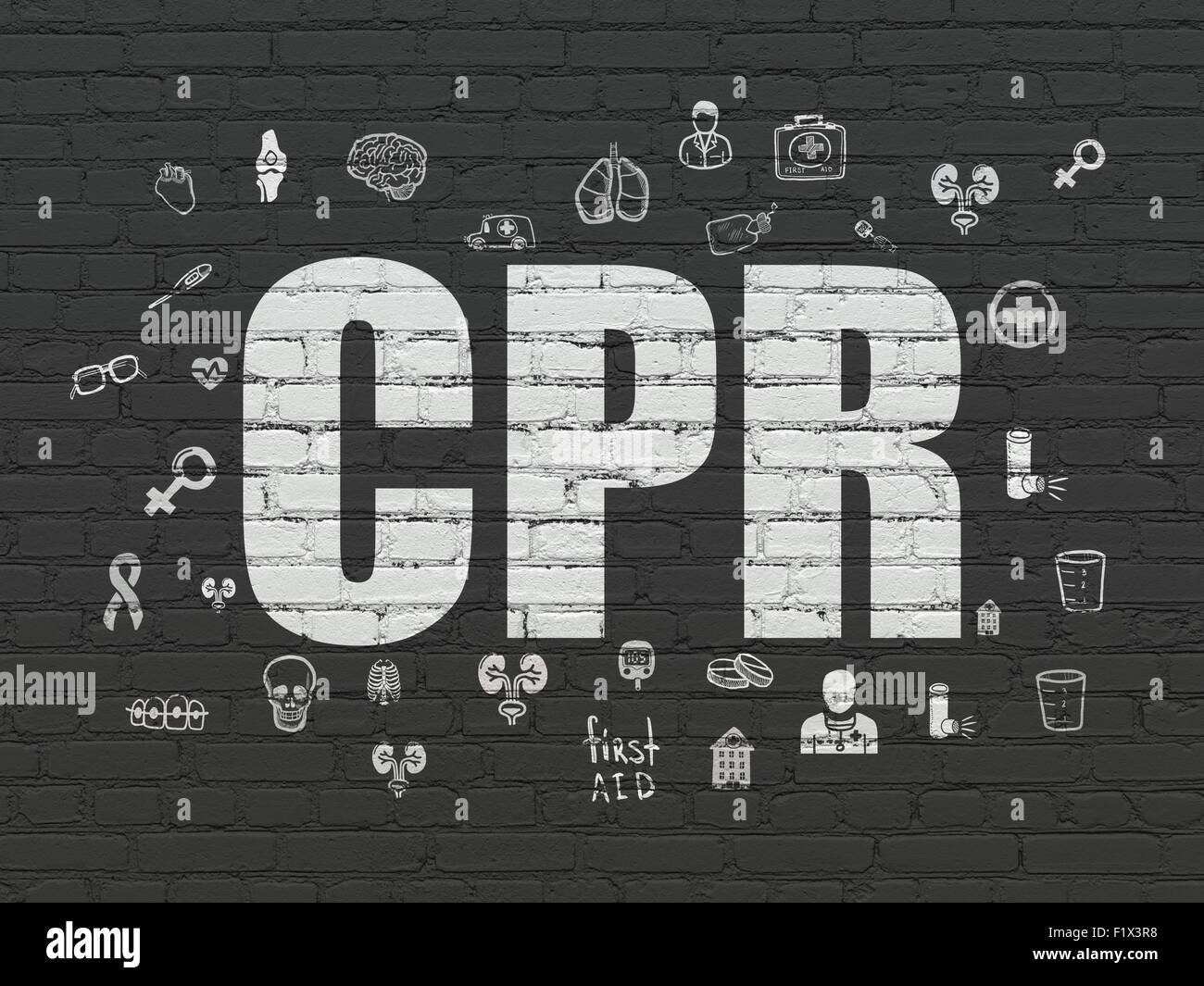 Healthcare concept: CPR on wall background Stock Photo - Alamy