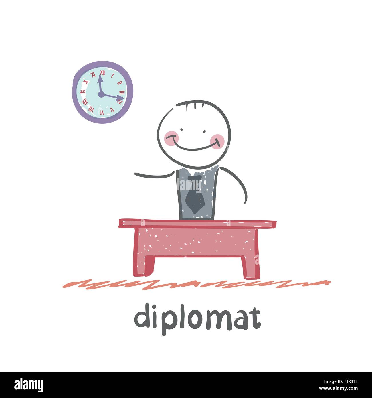 diplomat . Fun cartoon style illustration. The situation of life Stock ...