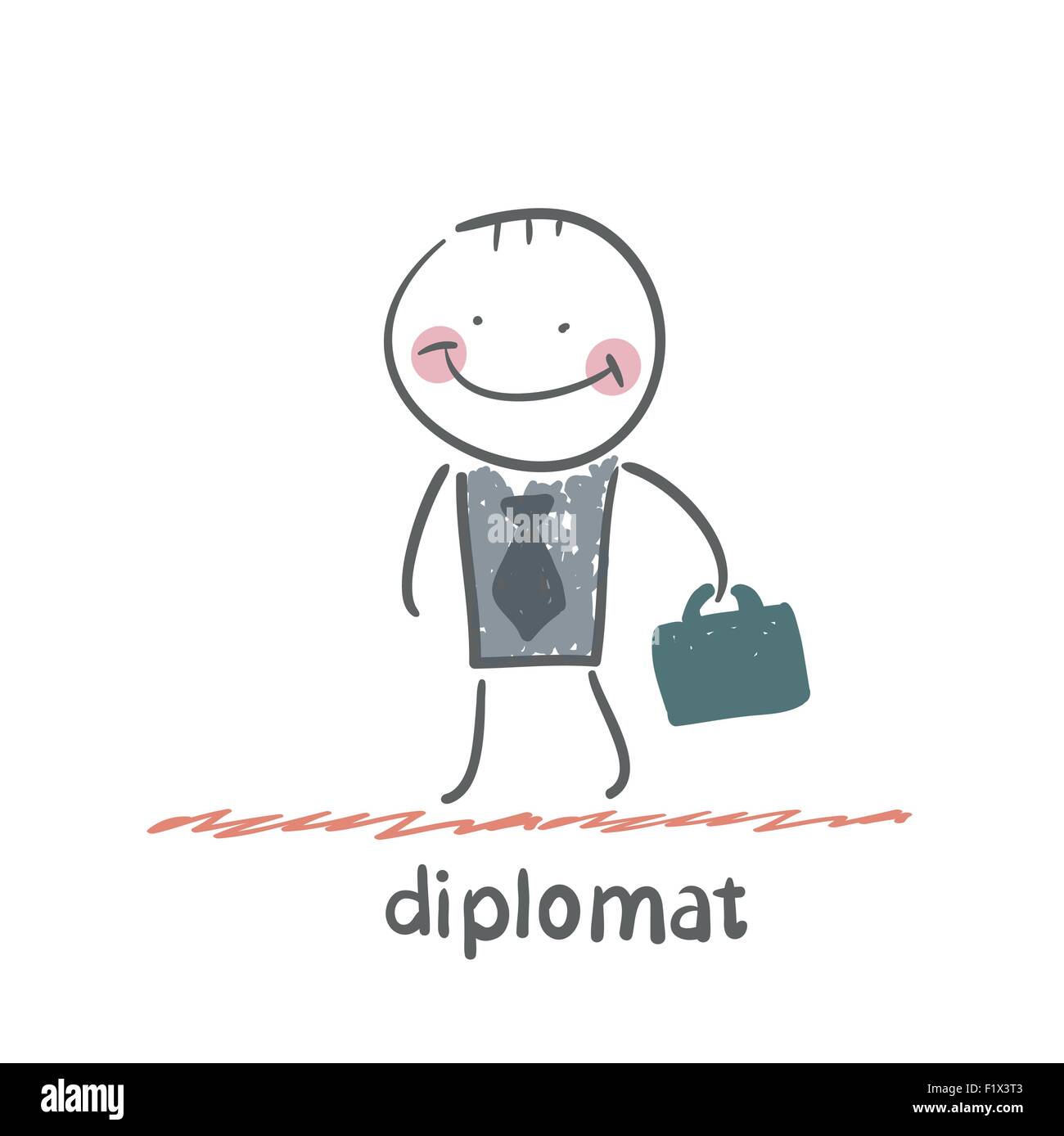 diplomat . Fun cartoon style illustration. The situation of life Stock ...