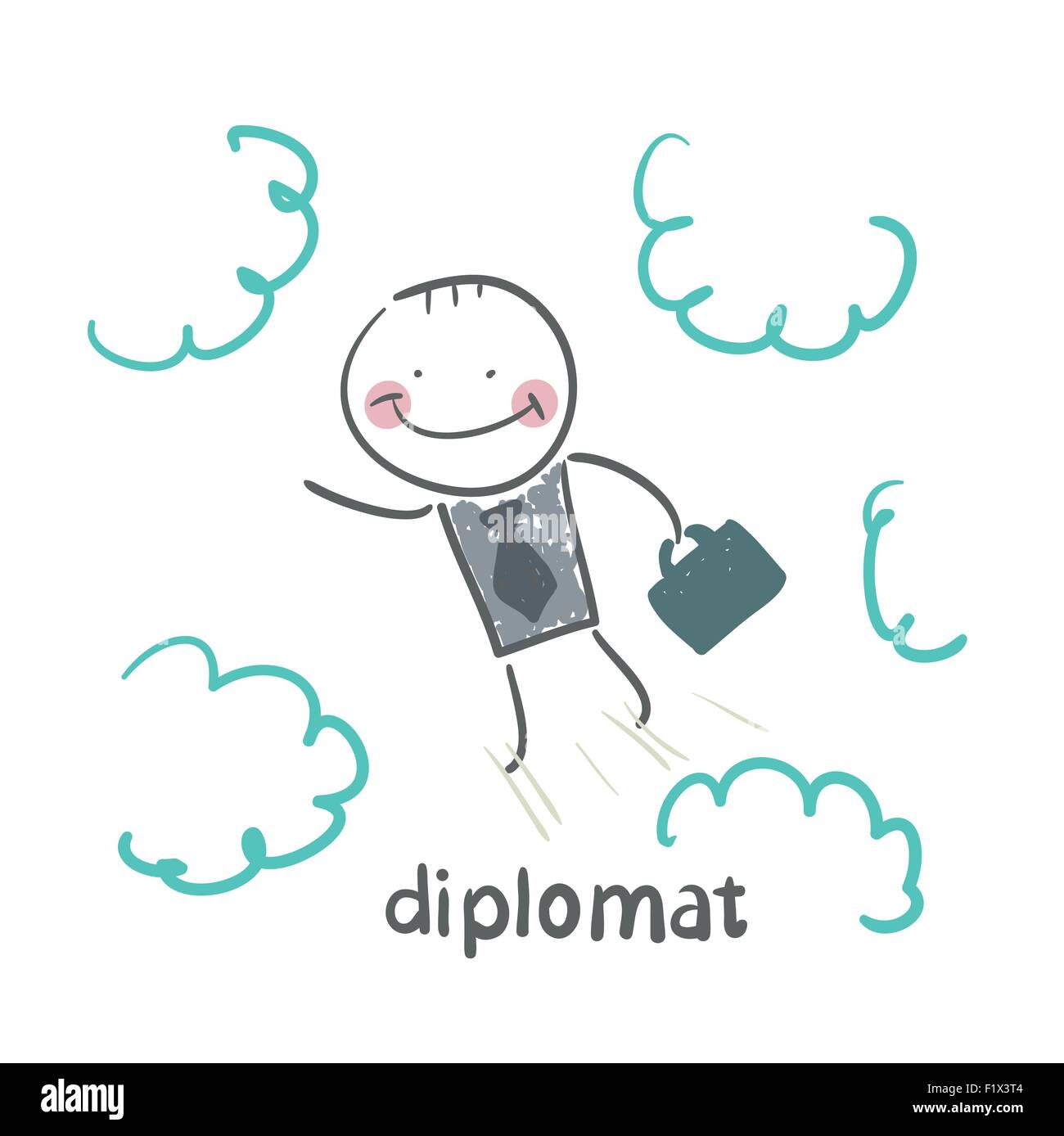 diplomat . Fun cartoon style illustration. The situation of life Stock ...