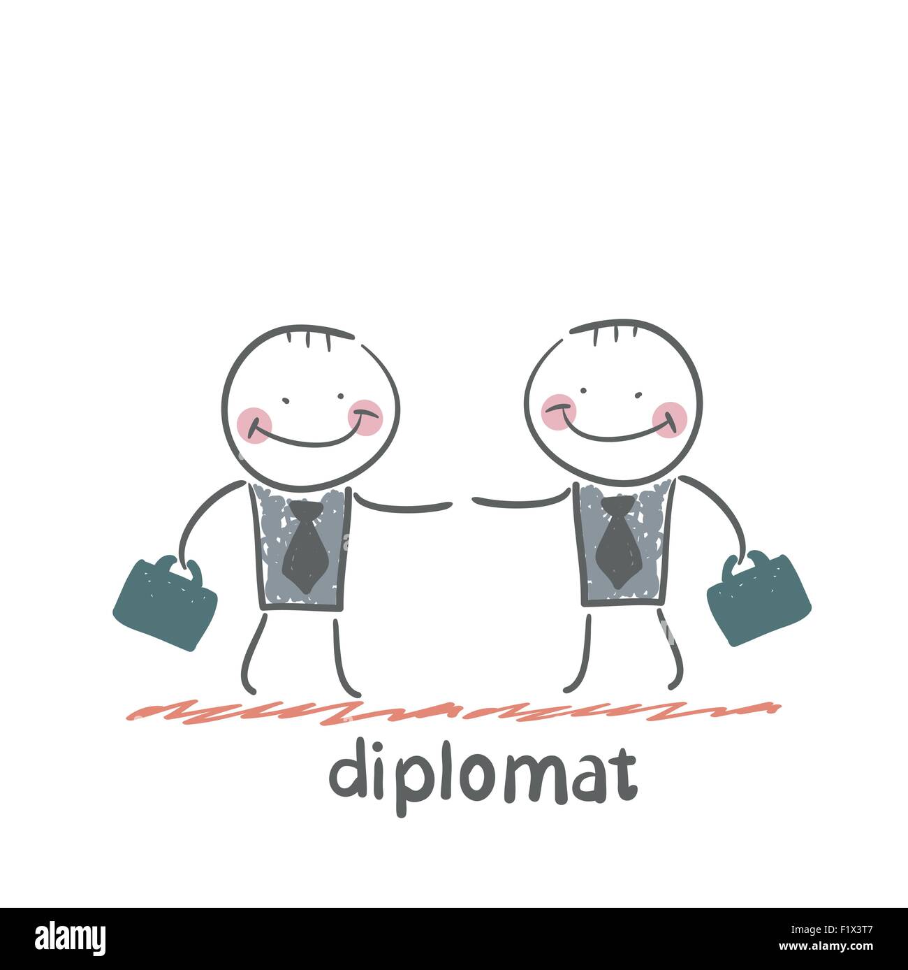 diplomat . Fun cartoon style illustration. The situation of life Stock ...