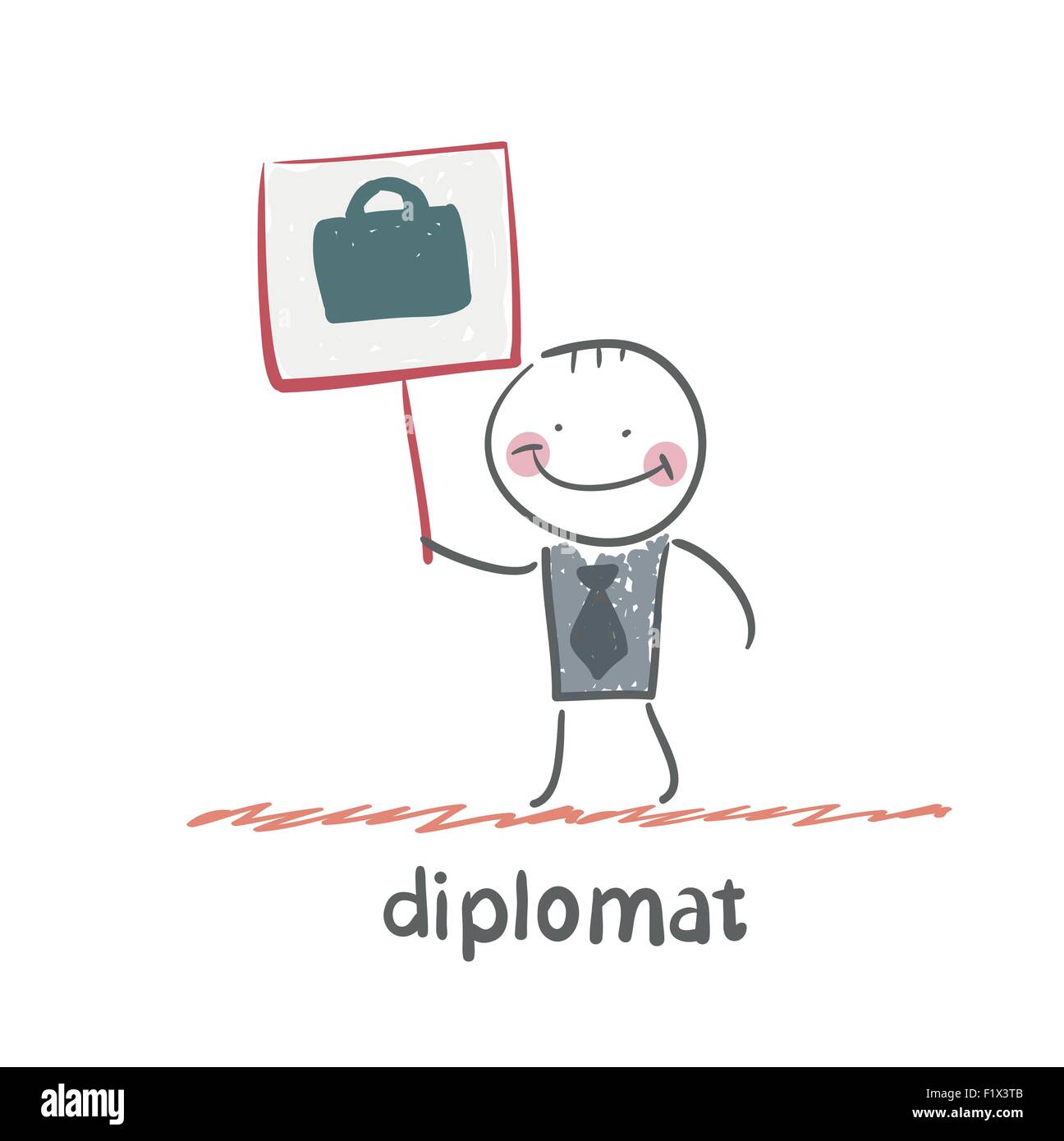 diplomat . Fun cartoon style illustration. The situation of life Stock ...