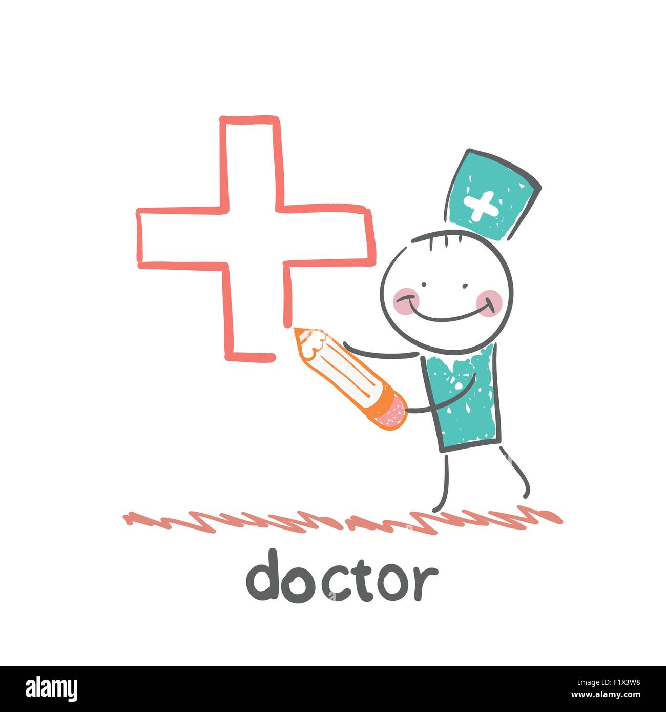 doctor draws a cross in pencil Stock Vector Image & Art - Alamy
