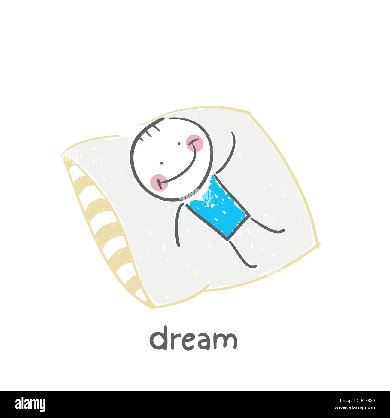 dream. Fun cartoon style illustration. The situation of life Stock ...