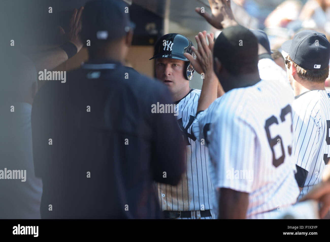 New York, New York, USA. 7th Sep, 2015. Yankees' CHASE HEADLEY scores ...