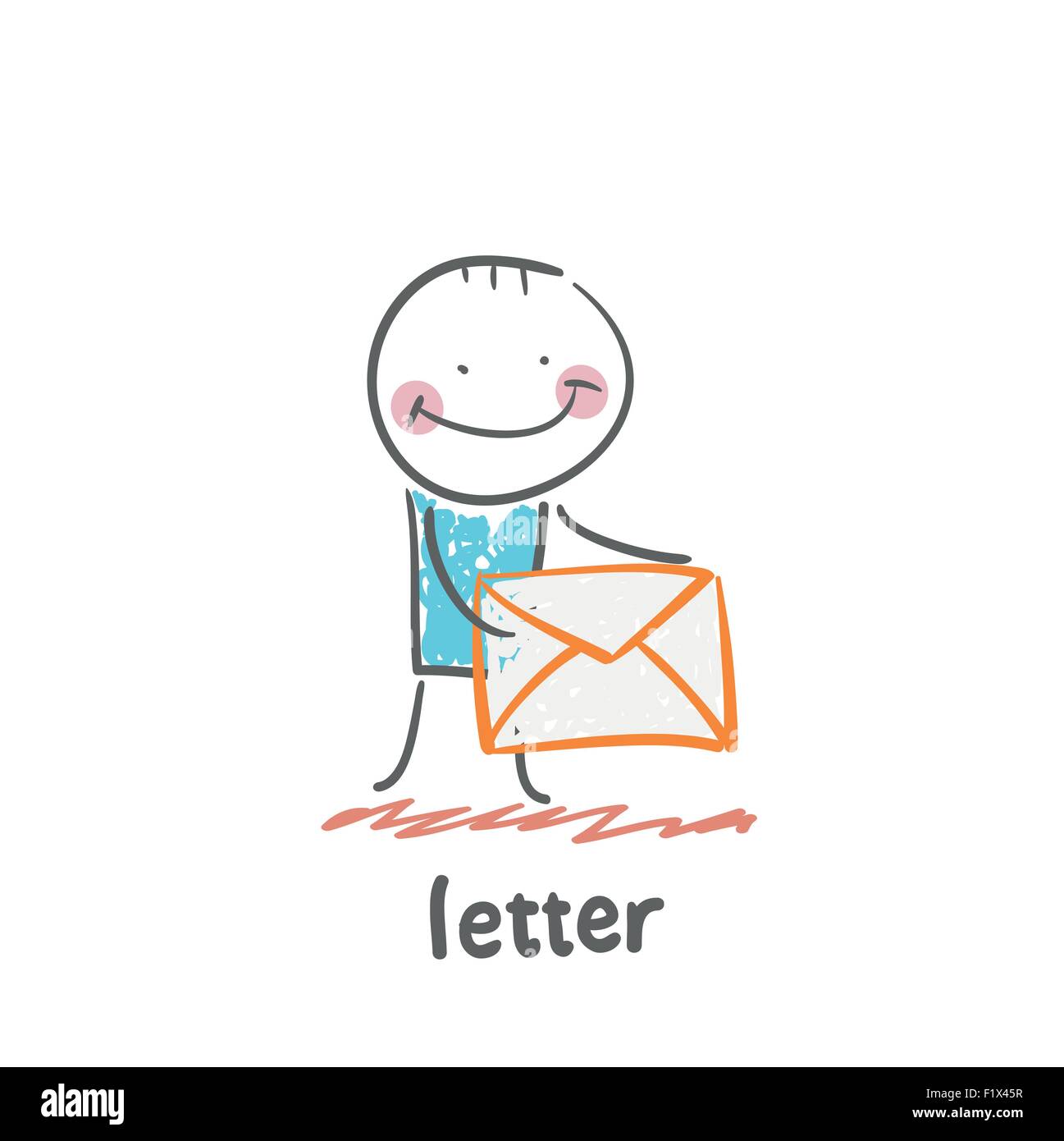 letter. Fun cartoon style illustration. The situation of life Stock ...
