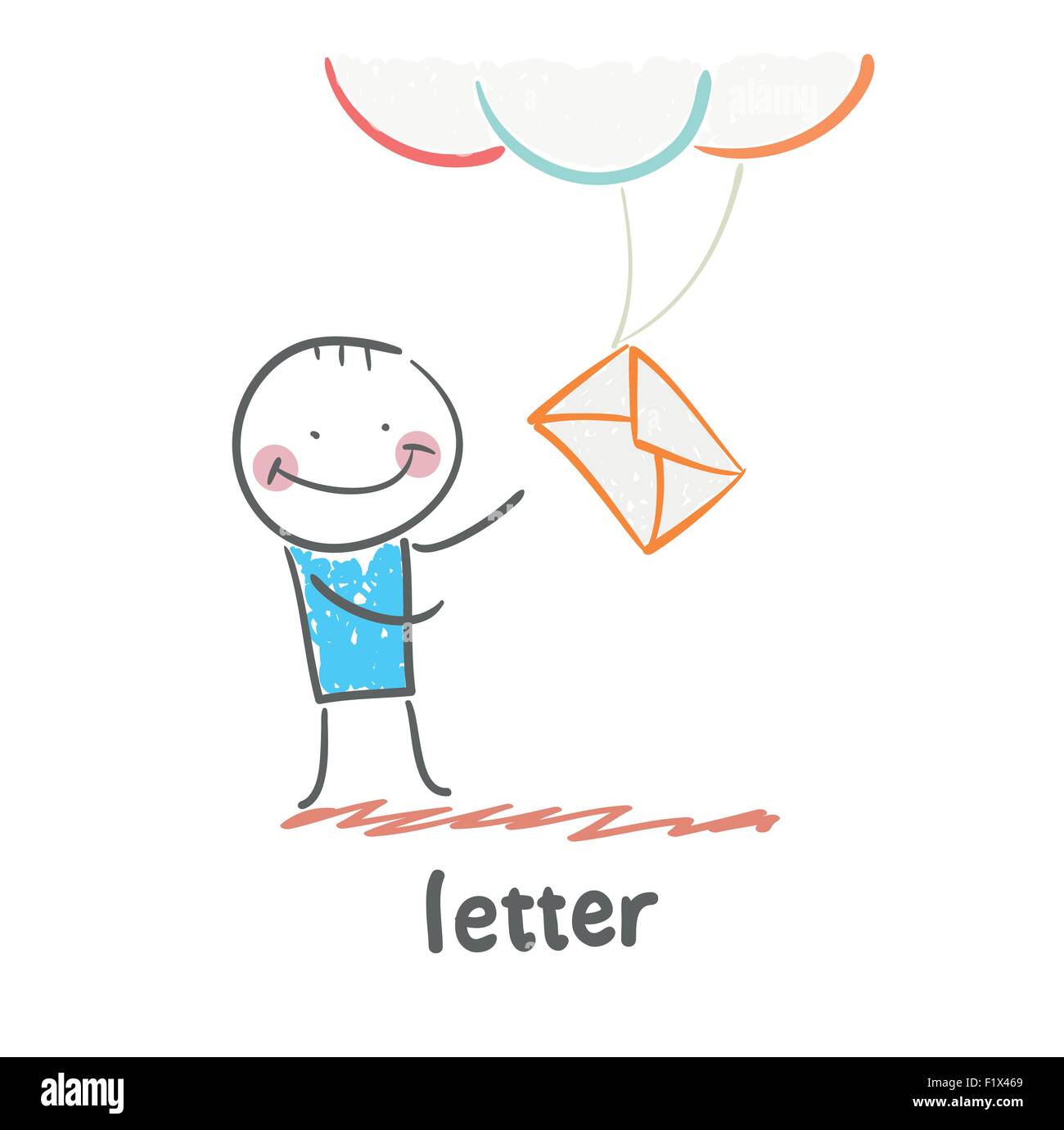 letter. Fun cartoon style illustration. The situation of life Stock ...