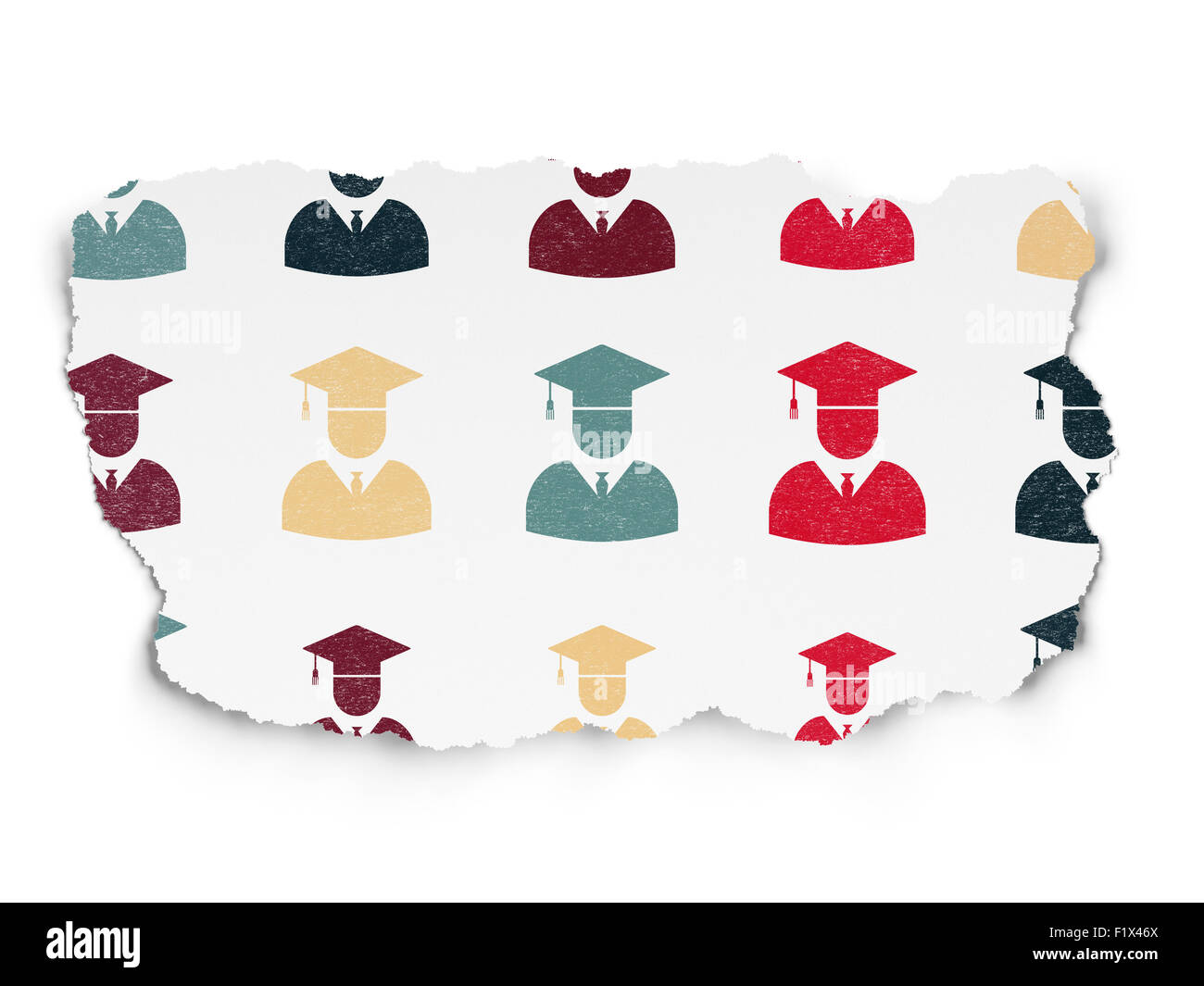 Science concept: Student icons on Torn Paper background Stock Photo - Alamy