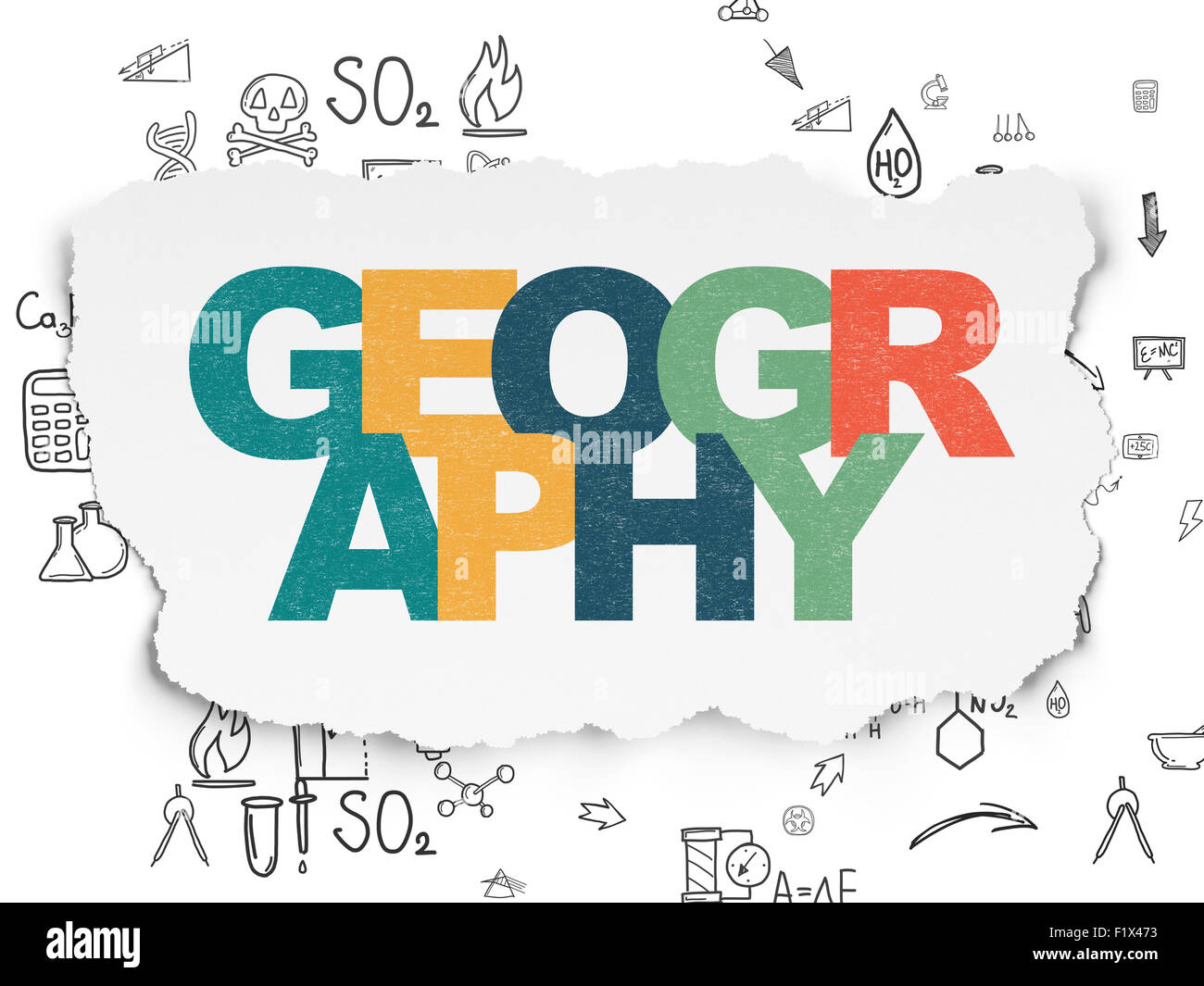 Science concept: Geography on Torn Paper background Stock Photo - Alamy