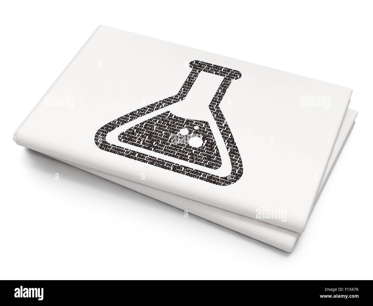 Science concept: Flask on Blank Newspaper background Stock Photo - Alamy