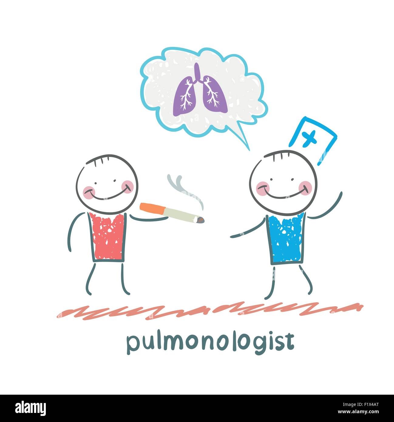 pulmonologist pulmonologist says lung patient who smokes Stock Vector ...