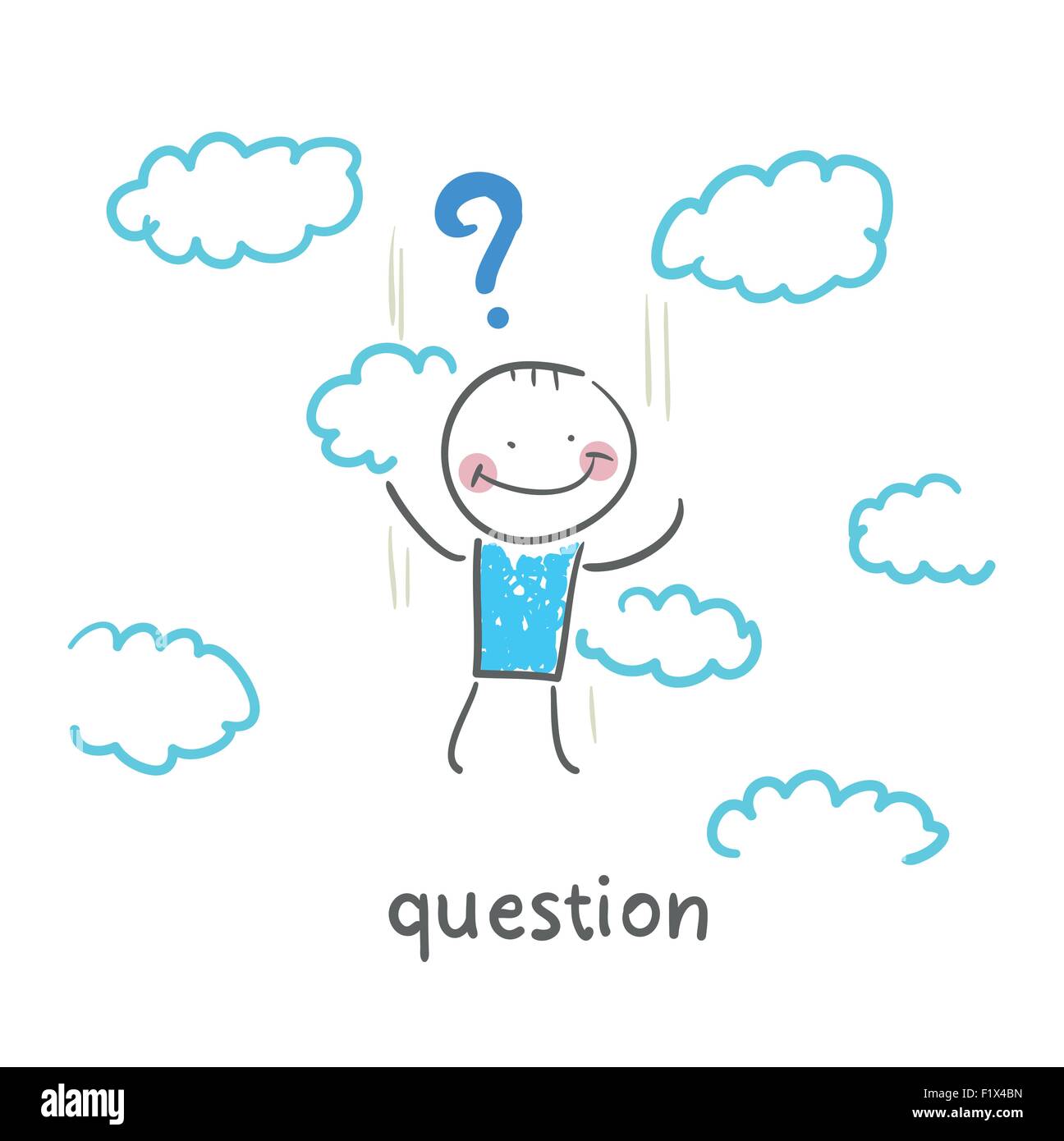 question. Fun cartoon style illustration. The situation of life Stock ...