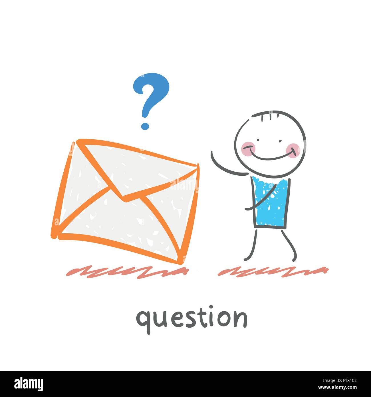 question. Fun cartoon style illustration. The situation of life Stock ...