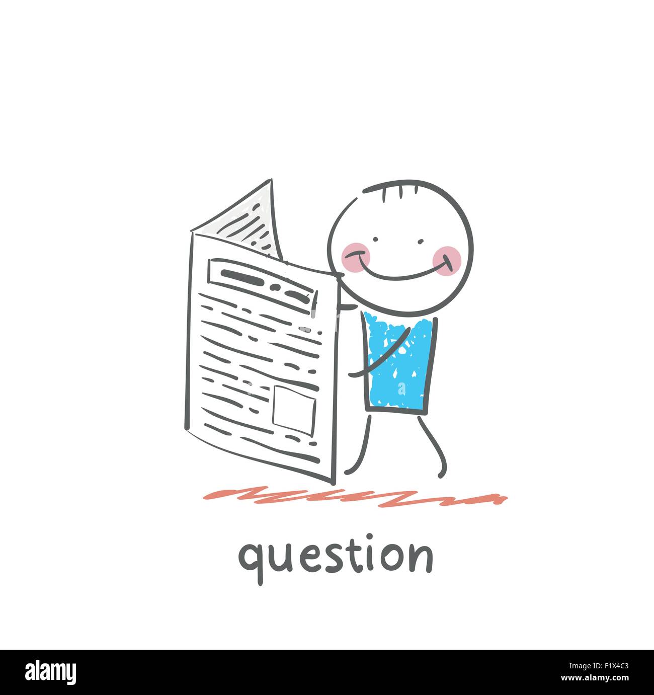 question. Fun cartoon style illustration. The situation of life Stock ...