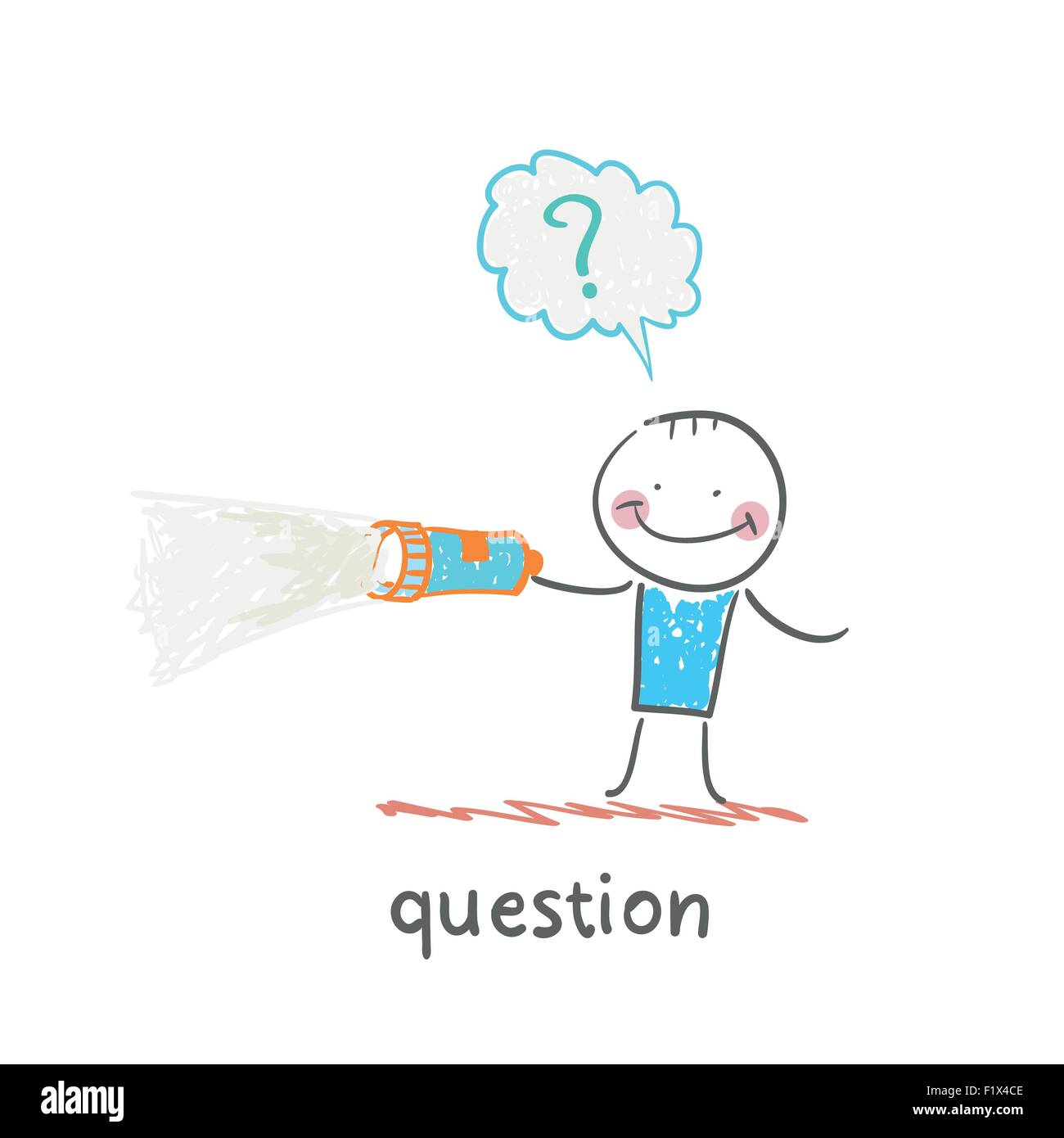 question. Fun cartoon style illustration. The situation of life Stock ...