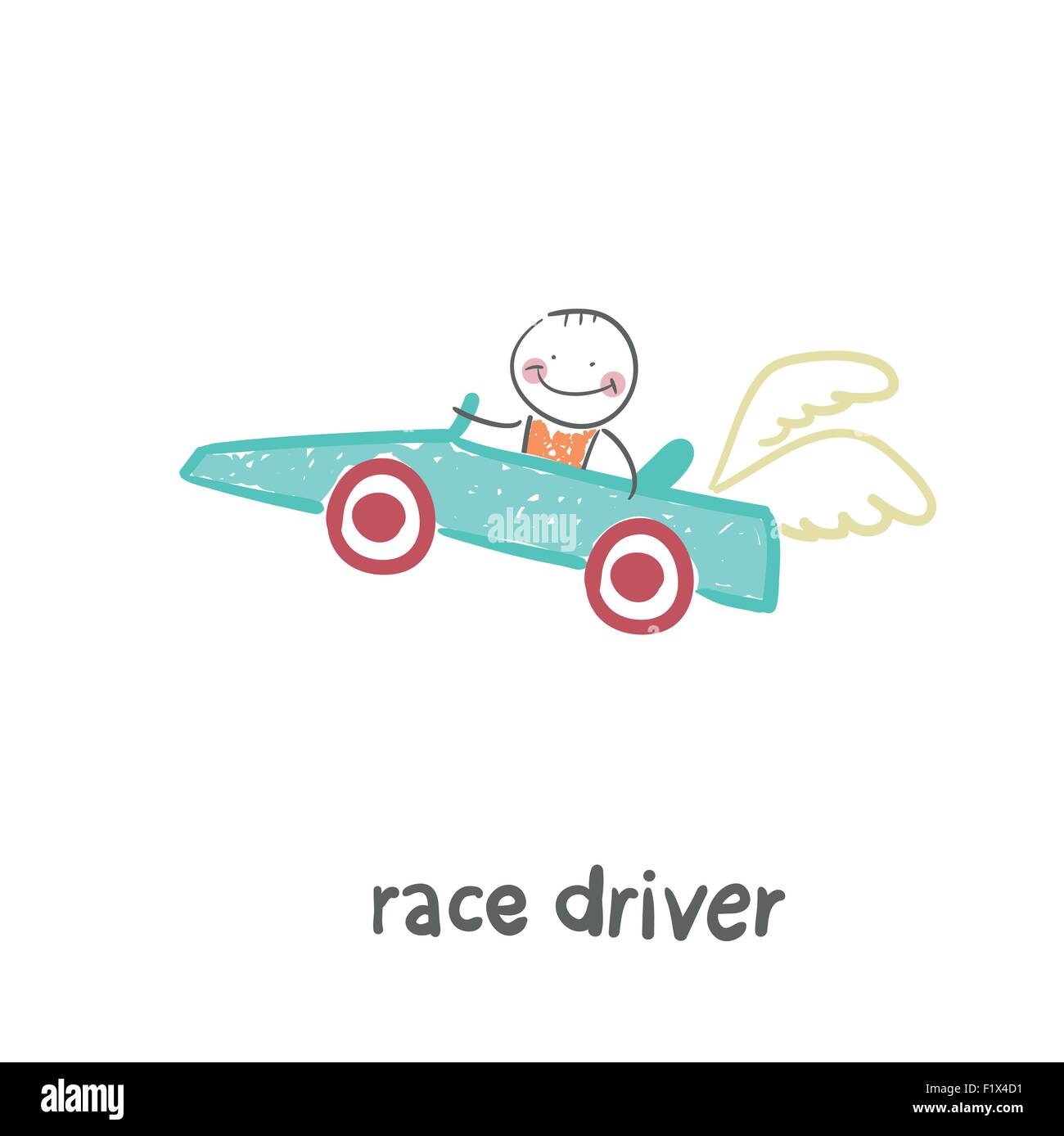 driver rides. Fun cartoon style illustration. The situation of life ...
