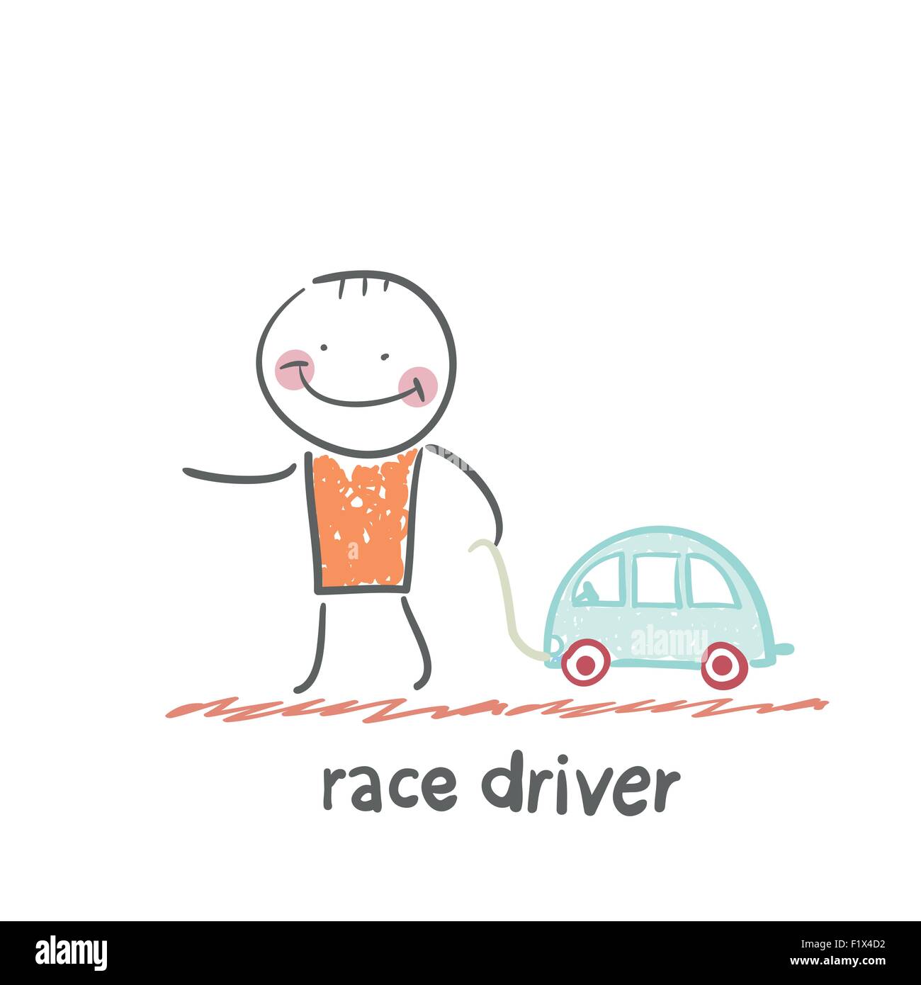 driver rides. Fun cartoon style illustration. The situation of life ...