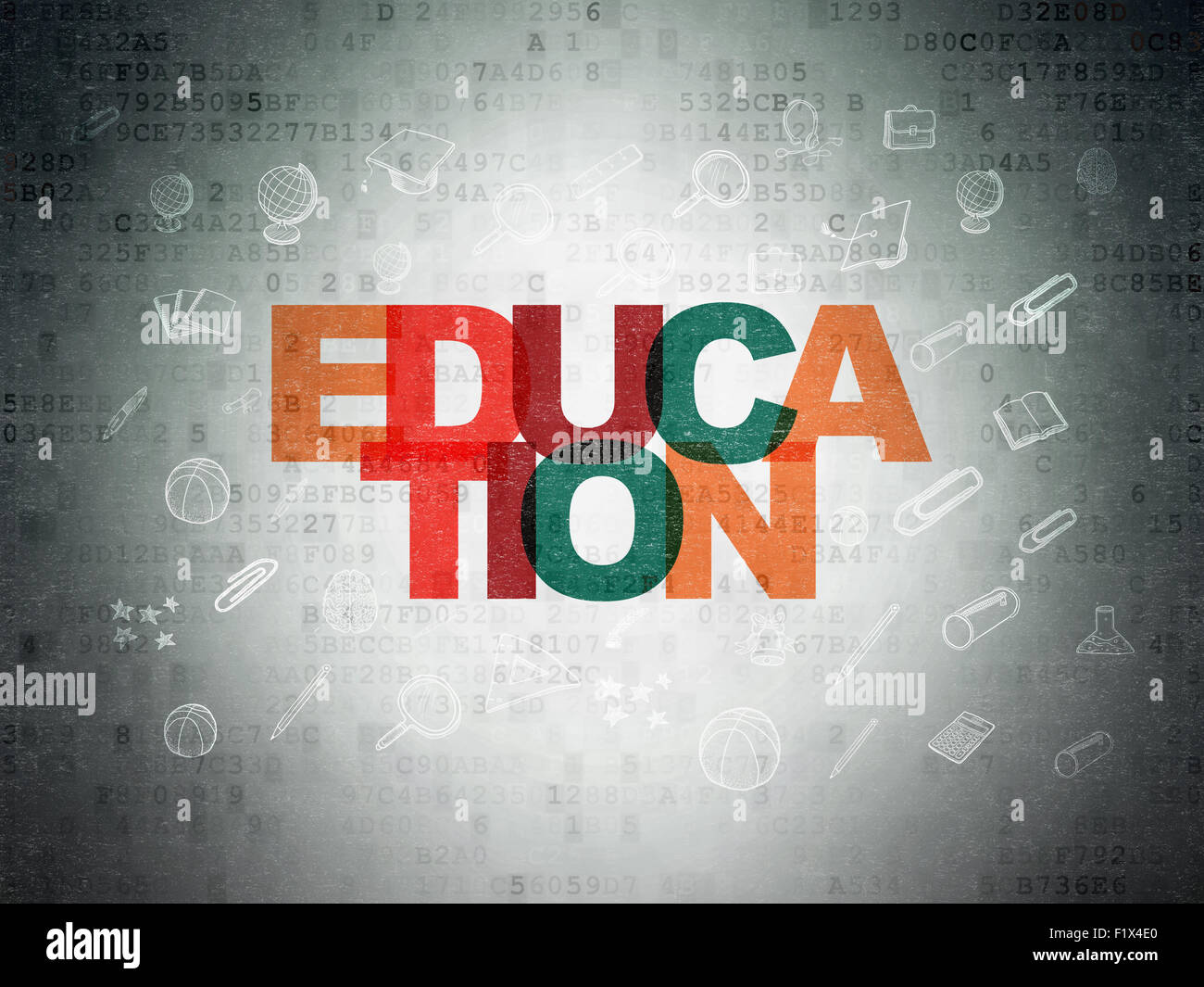 Learning concept: Education on Digital Paper background Stock Photo - Alamy