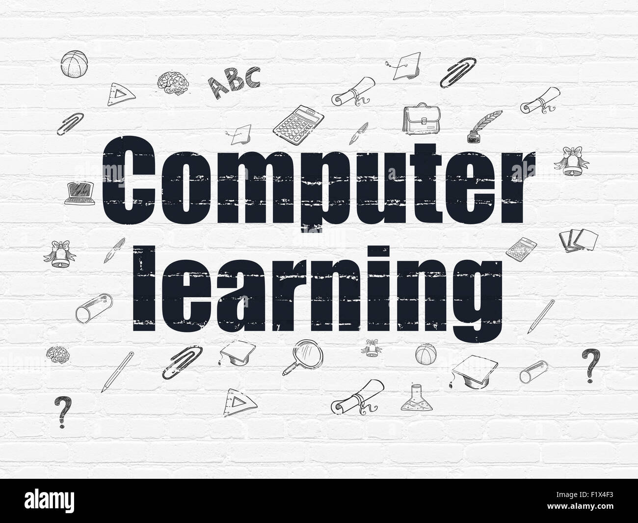 Education concept: Computer Learning on wall background Stock Photo - Alamy