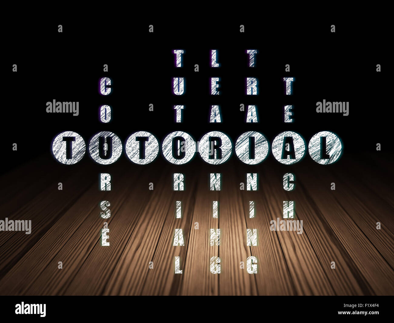 Learning concept: word Tutorial in solving Crossword Puzzle Stock Photo ...